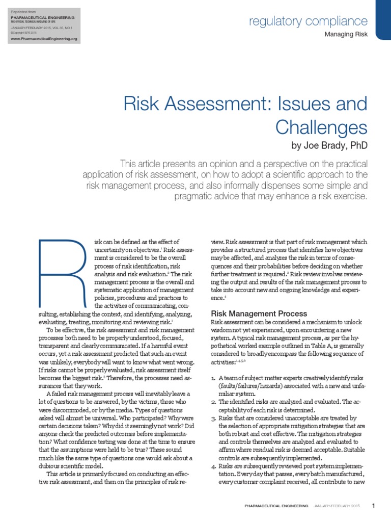 Risk Assessment: Challenge | PDF | Risk | Risk Management