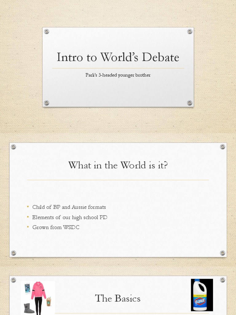 Intro to World Schools Debate Format | PDF