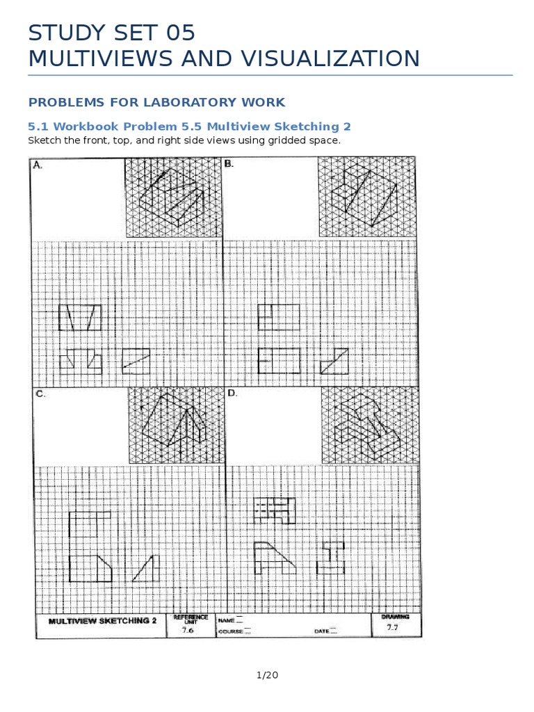 Multiview Drawing Exercises Guide | PDF | Computer Aided Design ...