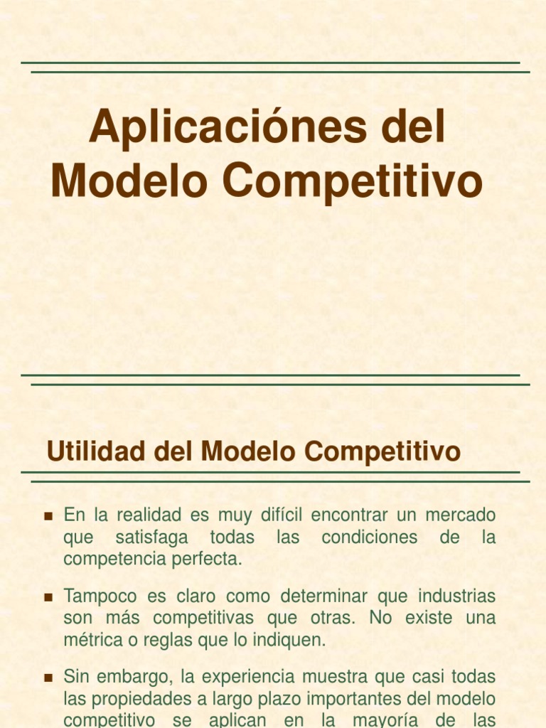Aplicación Del Modelo Competitivo | PDF | Competencia perfecta ...
