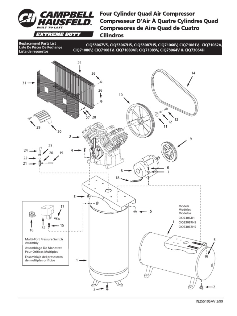 Campbell Hausfeld Air Compressor Parts | PDF | Chemical Engineering ...
