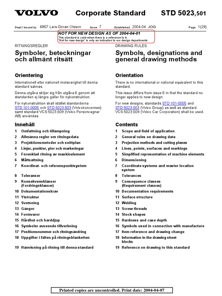 VOLVO Corporate Standards | PDF