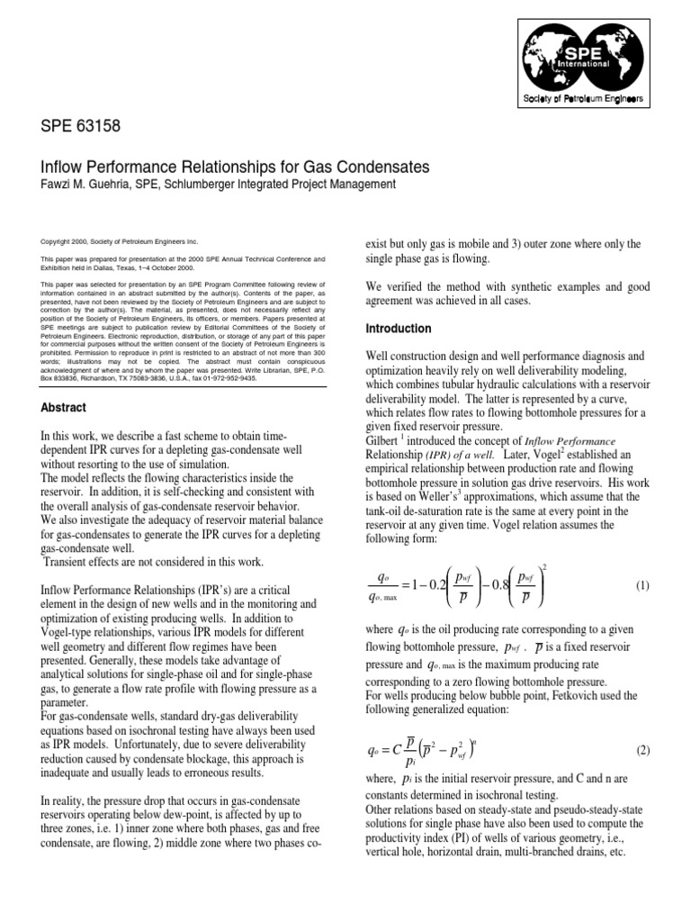 IPR For Gas Condensates | PDF | Technology & Engineering