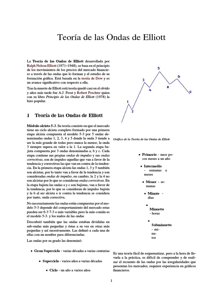 Teoría de Las Ondas de Elliott | PDF | Mercados financieros | Análisis técnico