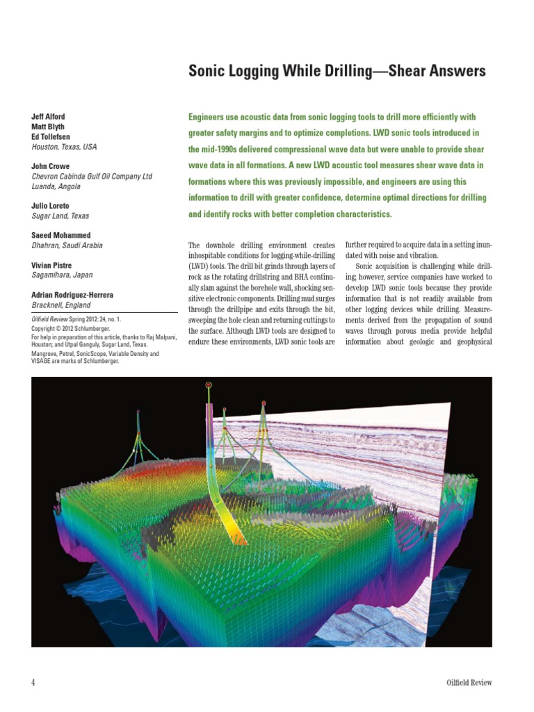 Sonic Logging While Drilling-Shear Answers: Jeff Alford Matt Blyth Ed ...