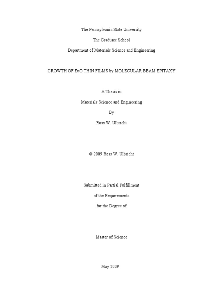 Ross Ulbricht Masters Thesis | PDF | Thin Film | Ferromagnetism