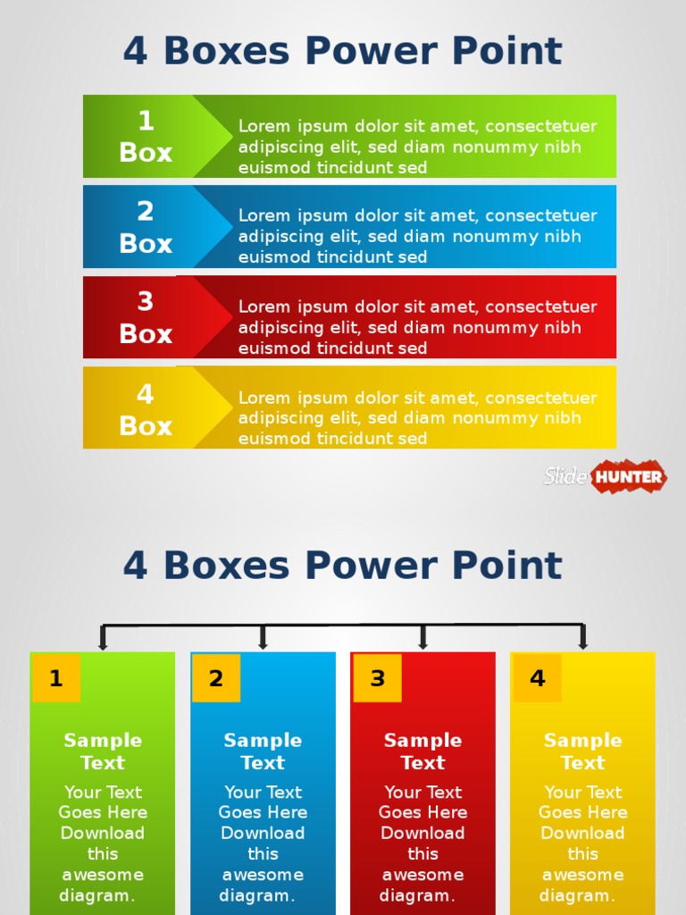 9019 4 Boxes Powerpoint Template2 | PDF | Career & Growth