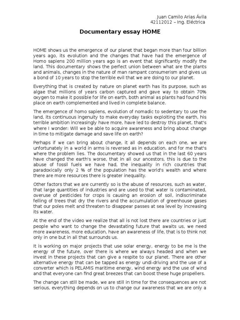 Documentary Essay HOME | PDF | Wound | Renewable Resources