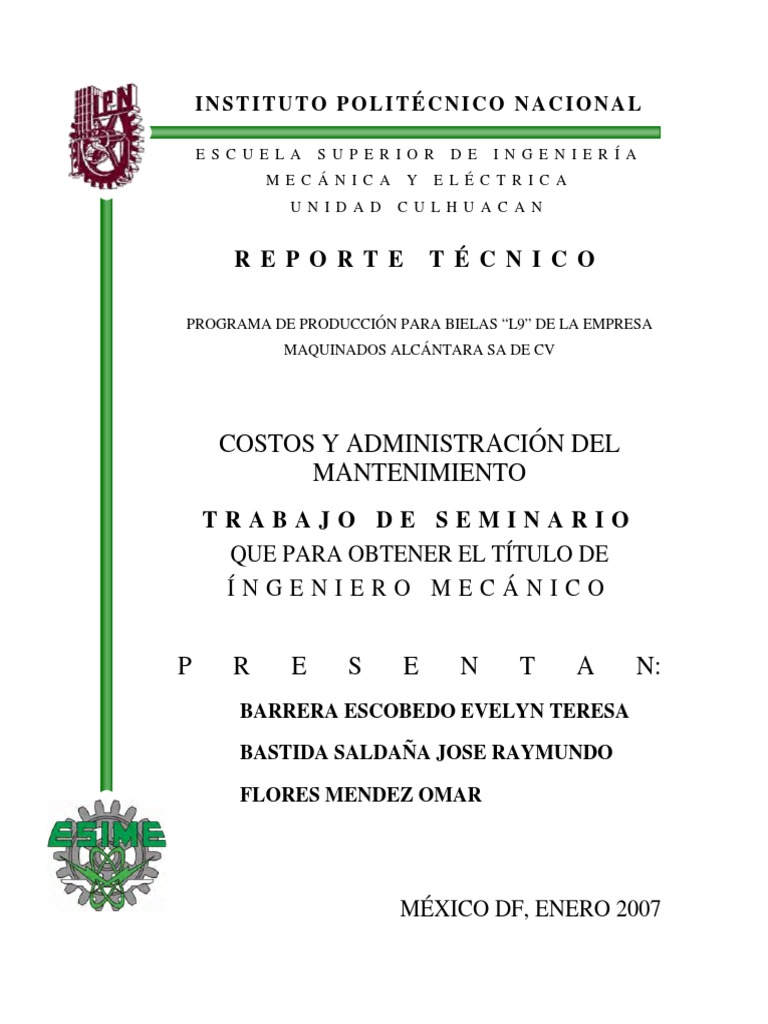 Reporte Tecnico Ejemplo | Piston | Drill