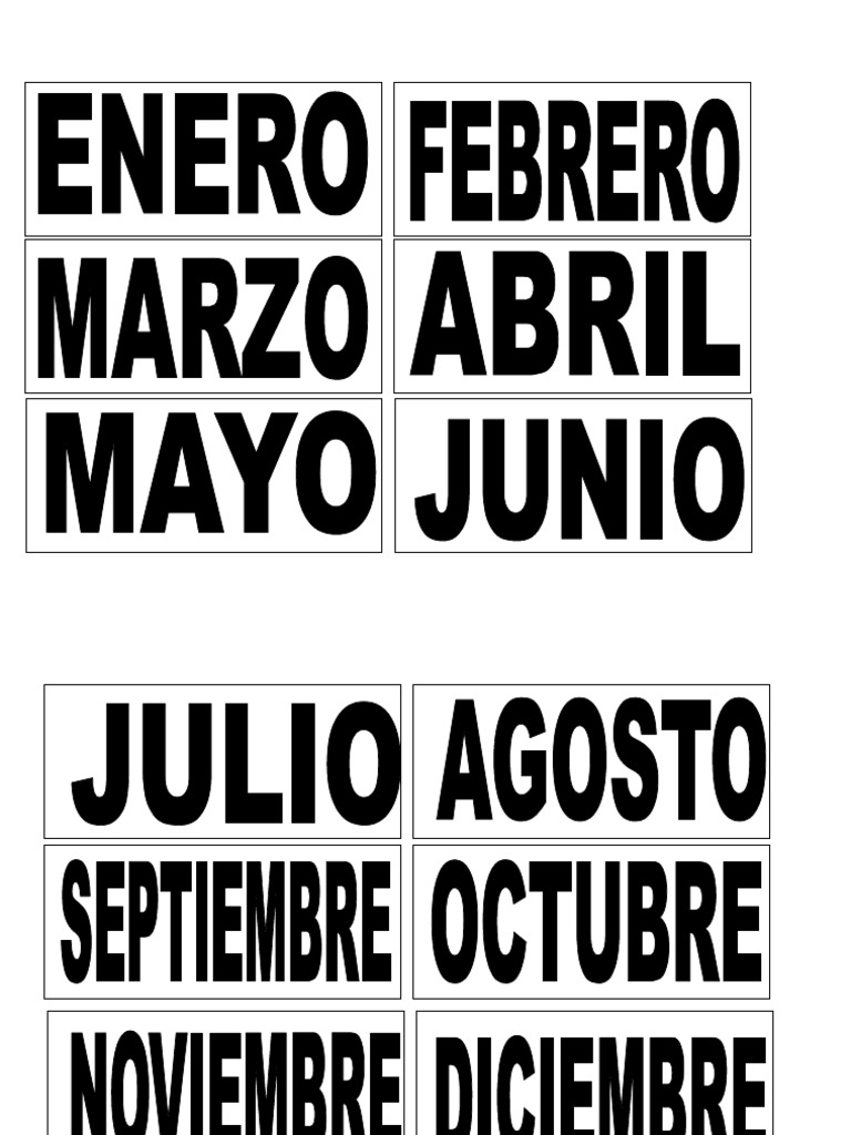 Meses Del Año Letras Grandes | PDF