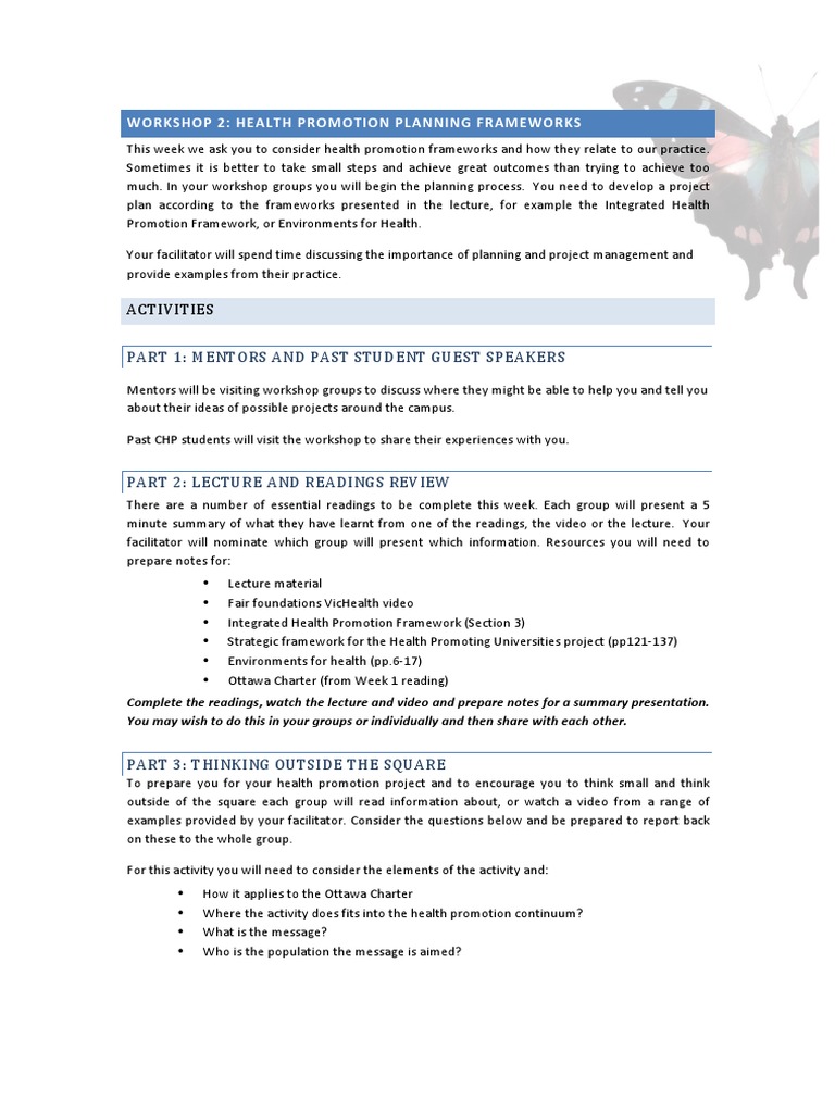 Ottawa Charter in Health Promotion | PDF | Lecture | Mentorship