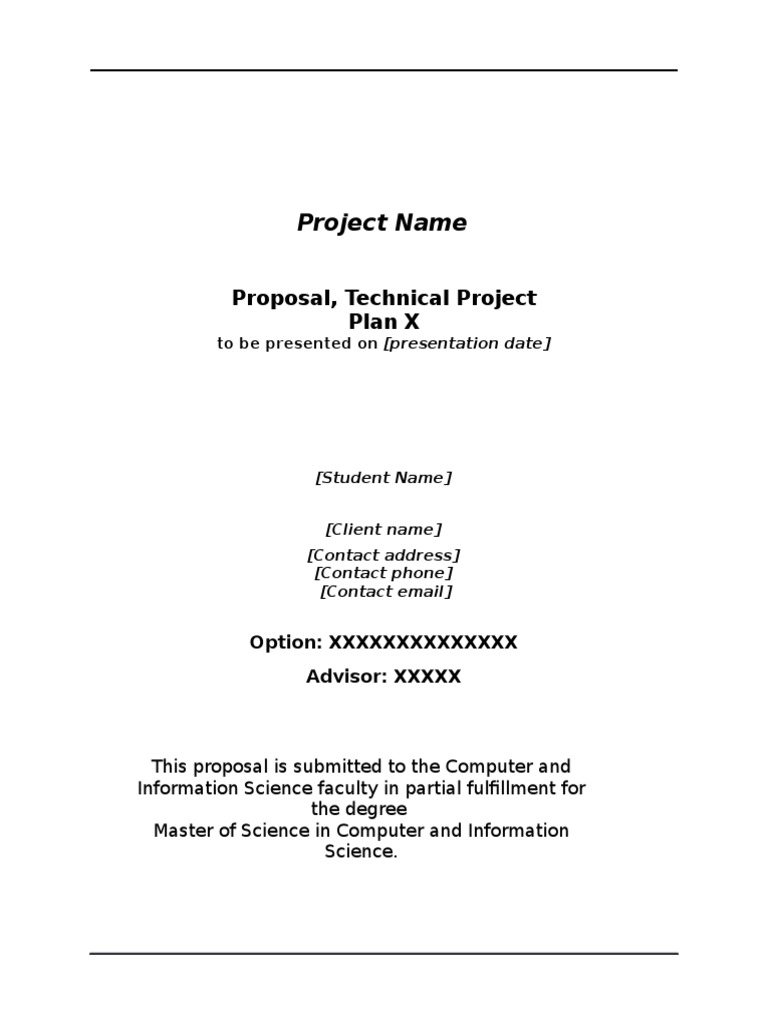 Technical Proposal Template | Use Case | Computing