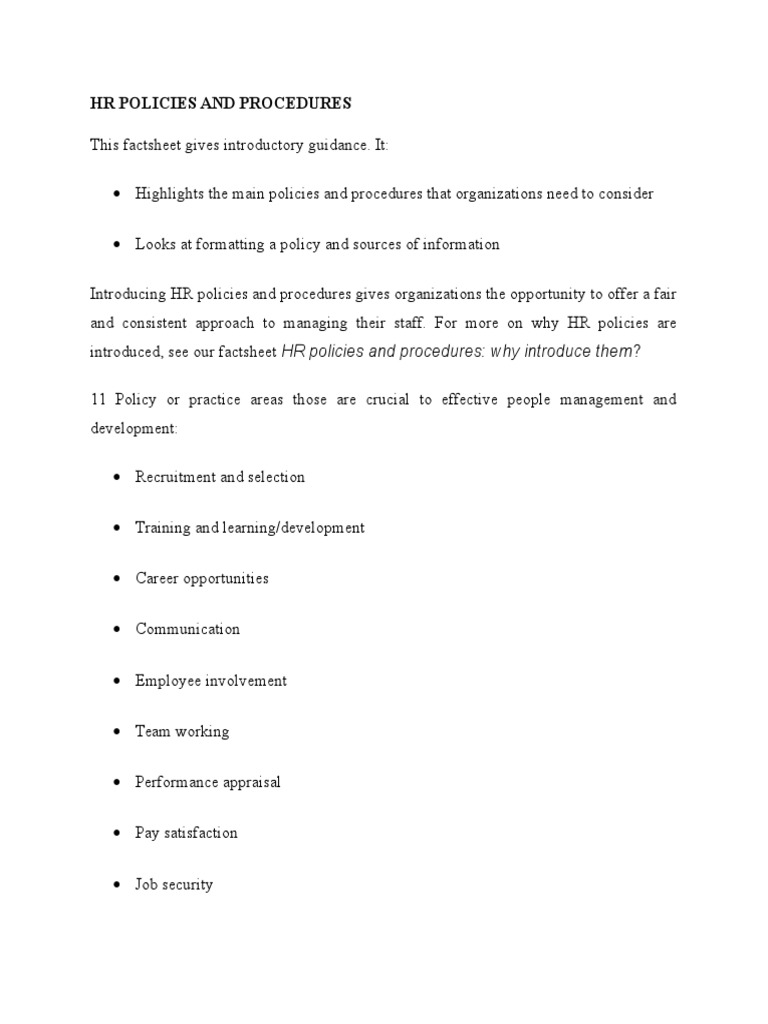 Hr Policies and Procedures | Recruitment | Employment