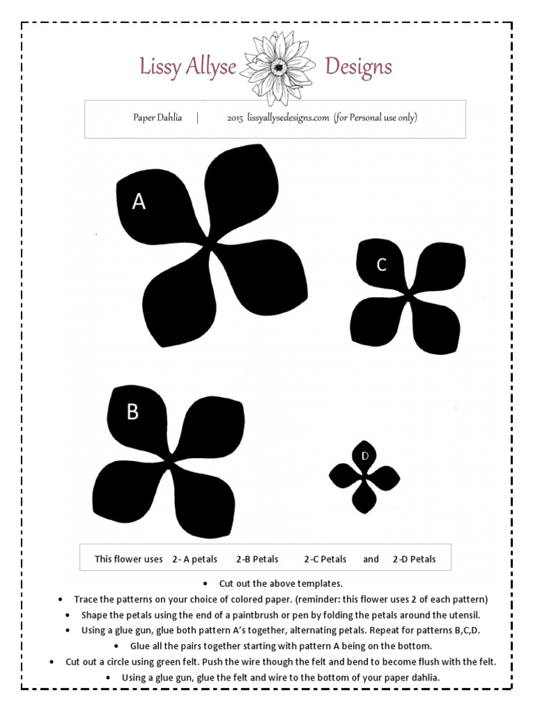 Paper Dahlia - Flower Template | PDF