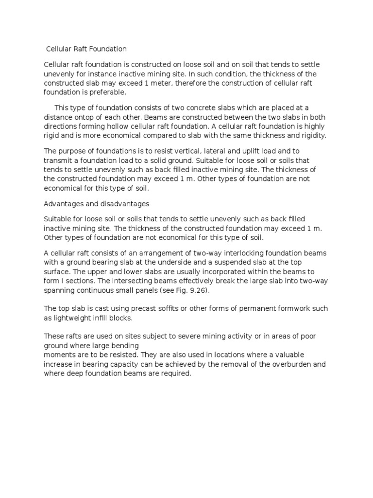 Cellular Raft Foundation | PDF | Foundation (Engineering) | Building ...