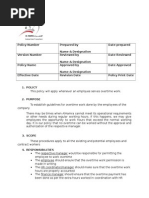 Company Overtime Policy Sample | PDF | Overtime | Working Time