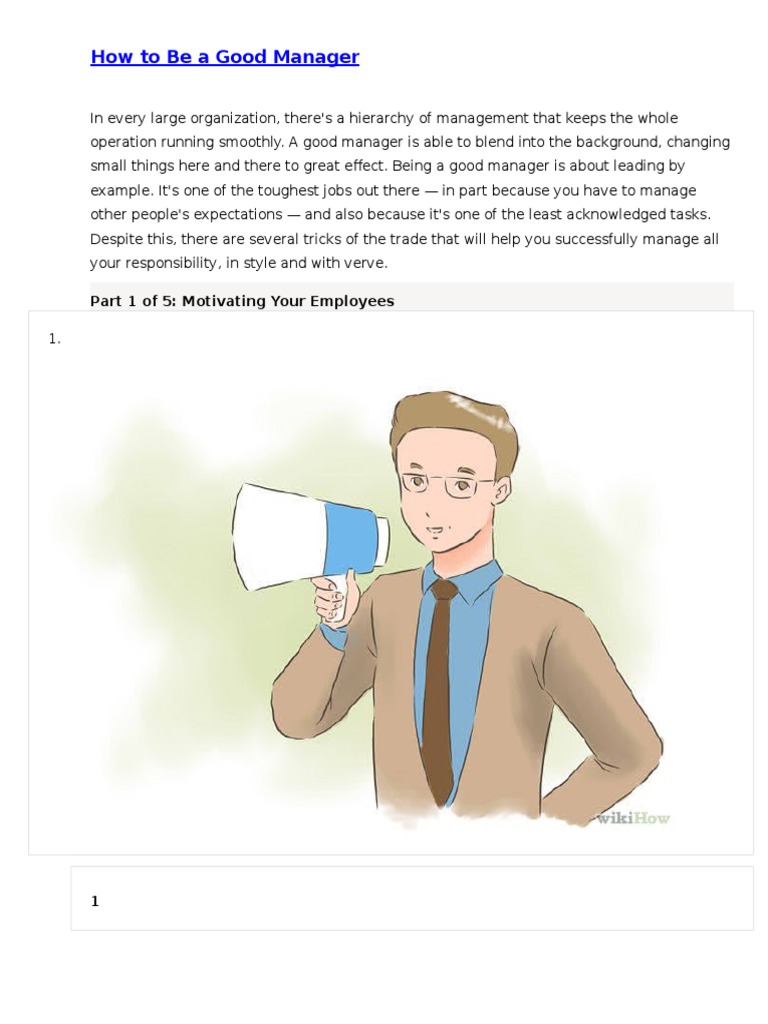How To Be A Good Manager | PDF | Employment | Motivation