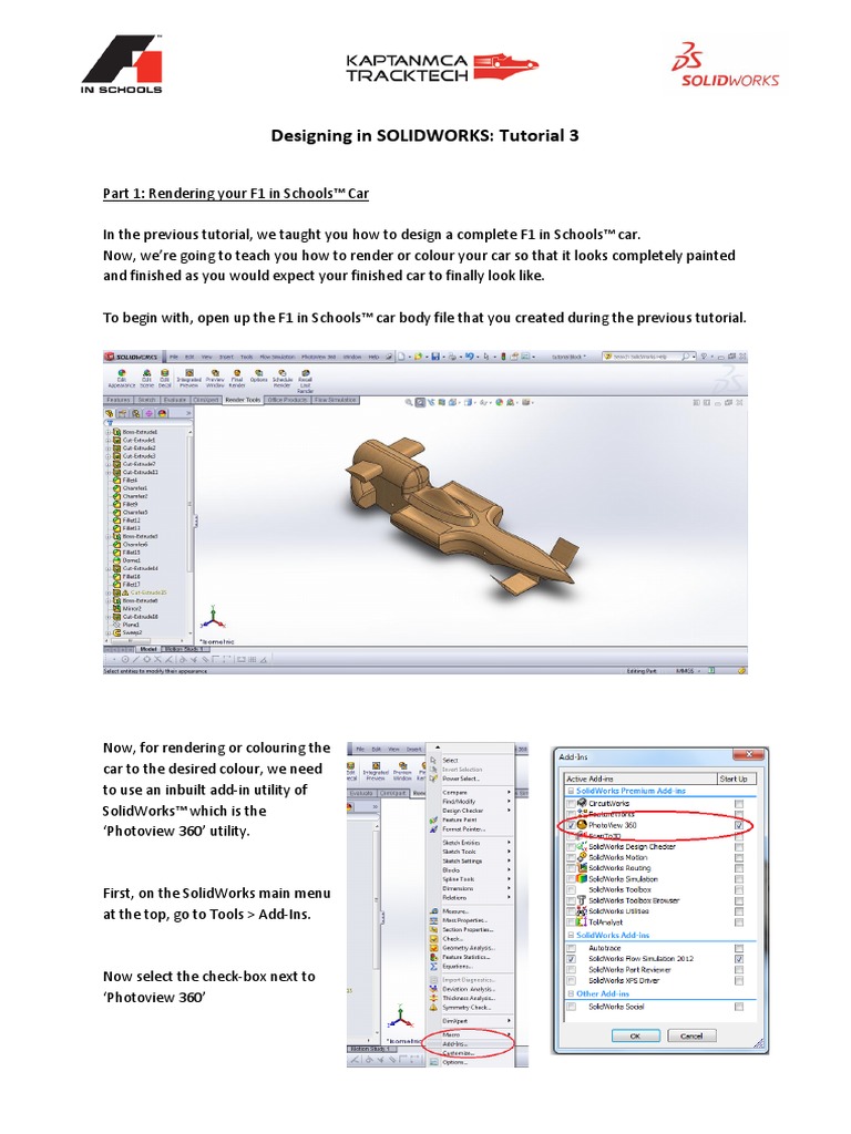 Designing in SolidWorks Tutorial 3 | PDF | Rendering (Computer Graphics ...