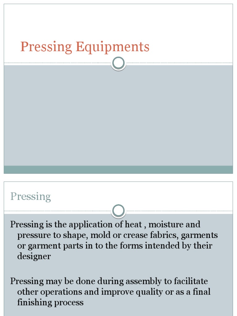 Pressing Equipments | PDF | Textiles | Steam