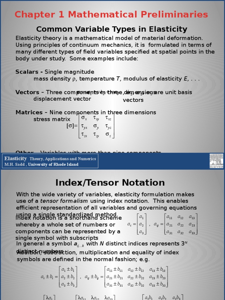 Slides Chapter 1 Mathematical Preliminaries | PDF | Tensor | Euclidean ...