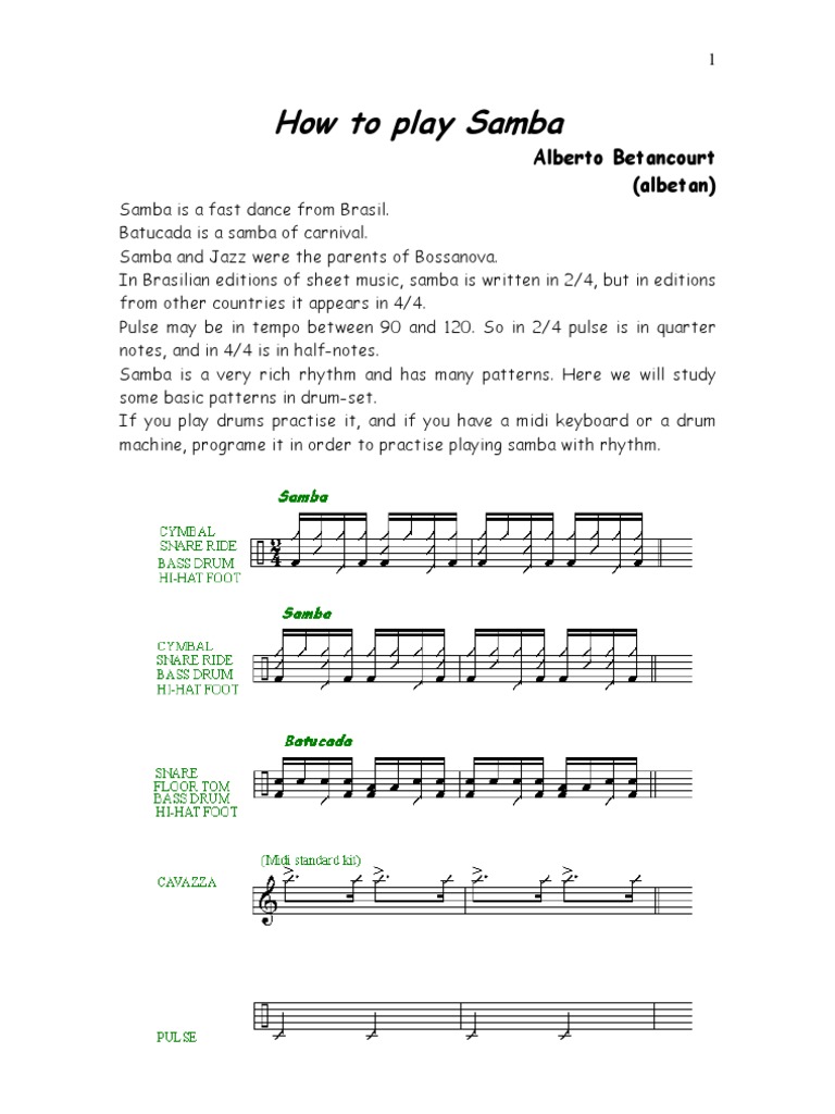 How To Play Samba | PDF