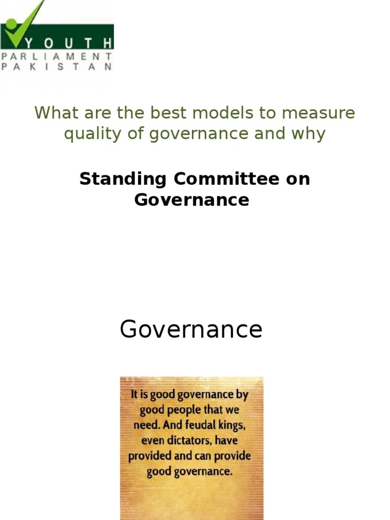 Presentation On Models For Measuring Quality of Governance | PDF