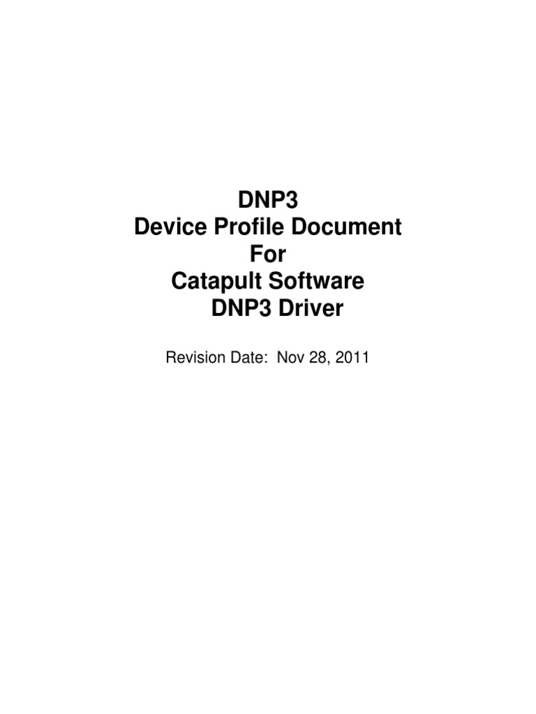 Catapult DNP3 Device Profile Document | PDF | Port (Computer Networking ...