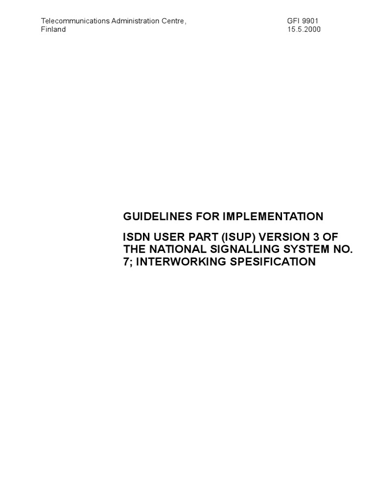 ISUP3 Interworking Guidelines | PDF | Public Switched Telephone Network | Telephony