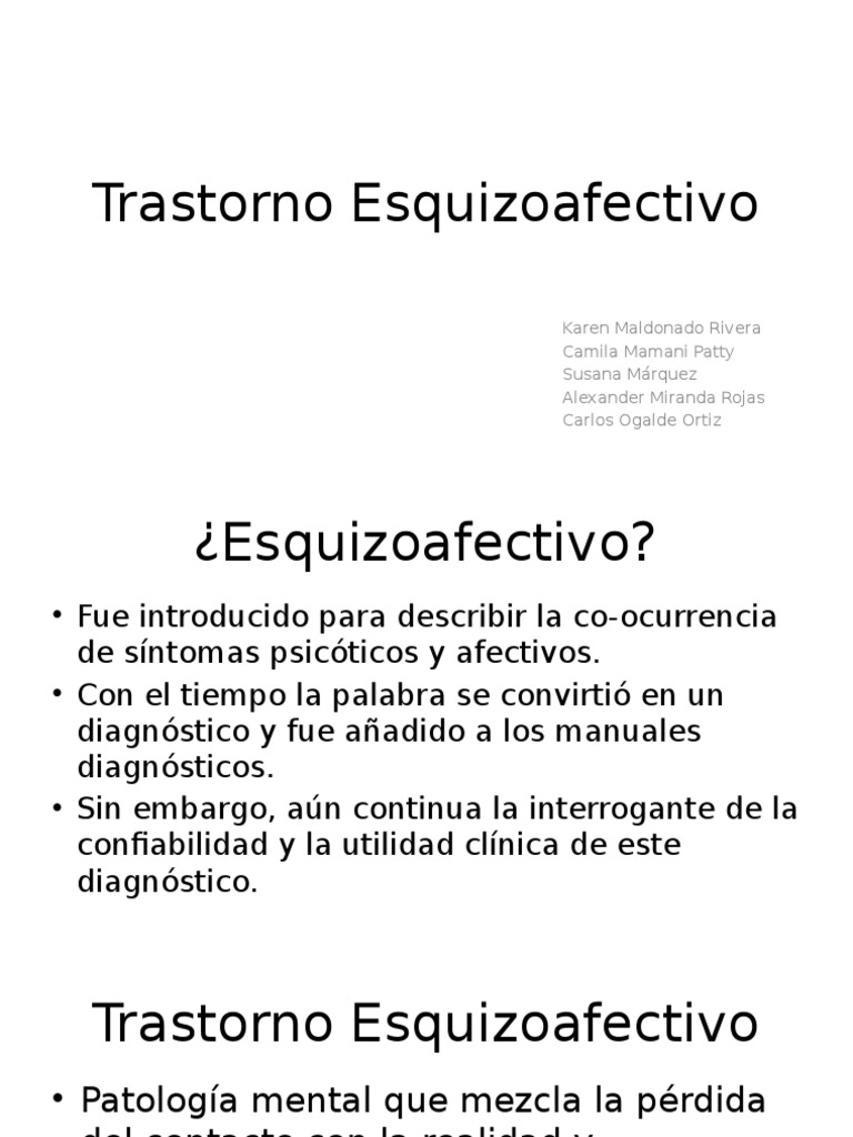 Clínica, Diagnostico y Tratamiento Esquizoafectivo | PDF ...