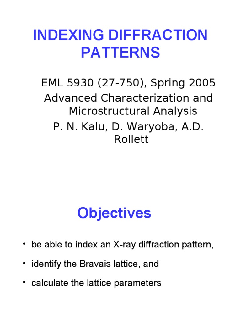 Indexing XRD Patterns for Crystalline Materials | PDF | X Ray ...