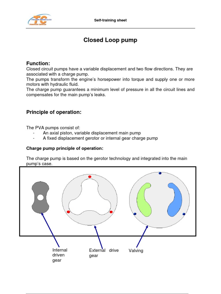 Poclain Hydraulics Training Guide (Closed Loop Pump) | PDF | Pump | Gear