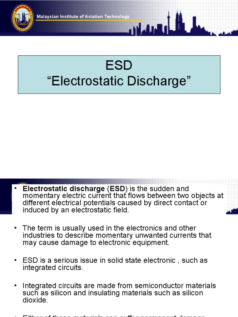 ESD "Electrostatic Discharge": Malaysian Institute of Aviation ...