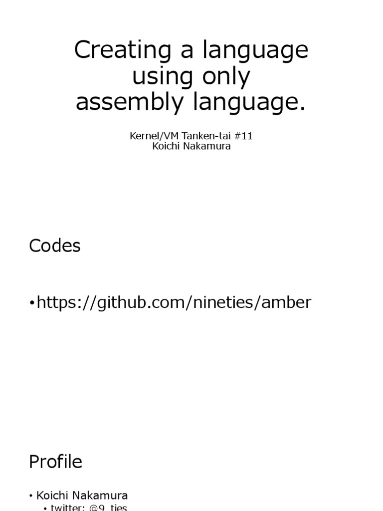 Creating A Language Using Only Assembly Language | Download Free PDF | Compiler | Parsing
