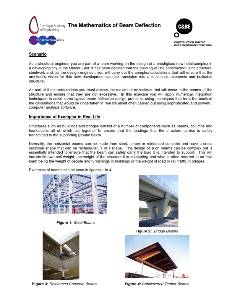 1 Beam Deflection | PDF | Beam (Structure) | Bending