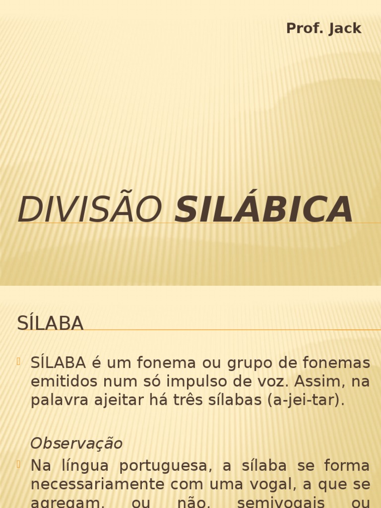 Divisão silábica | Sílaba | Fonema