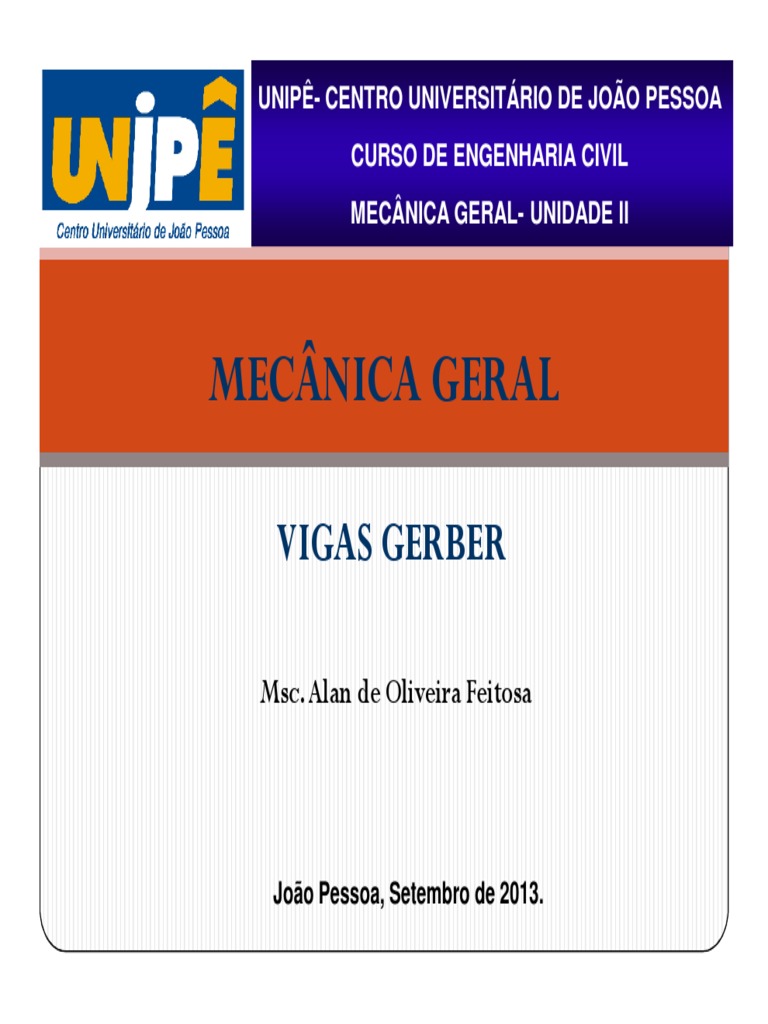 Aula 1 - Vigas Gerber | PDF | Viga | Flexão (Física)