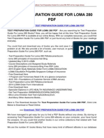 LOMA 280 and LOMA 281 Comparison Chart For Learners | PDF