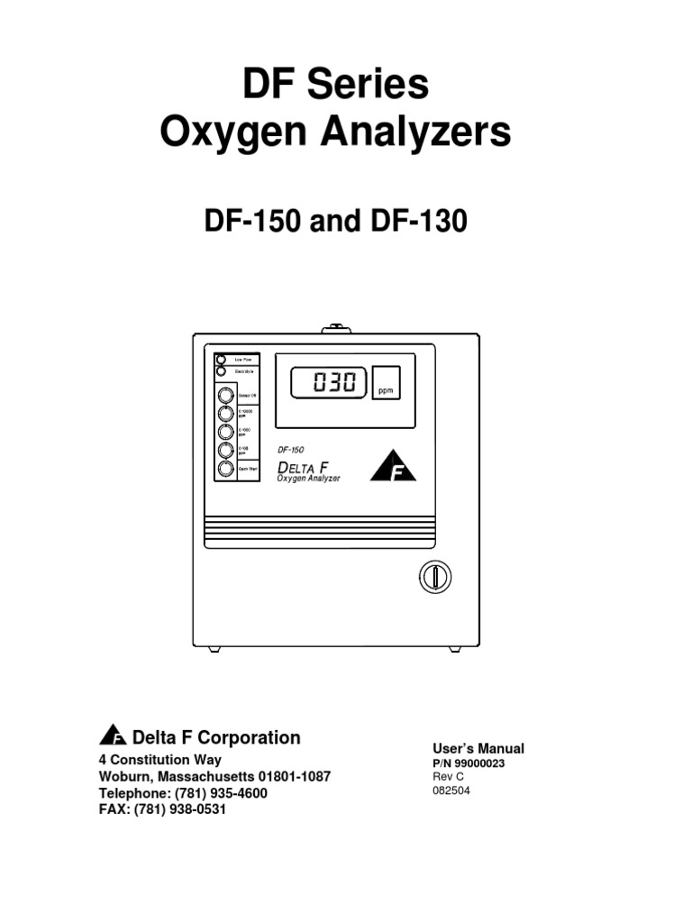 Delta F DF 150 O2 Analyzer Manual | PDF | Valve | Gases
