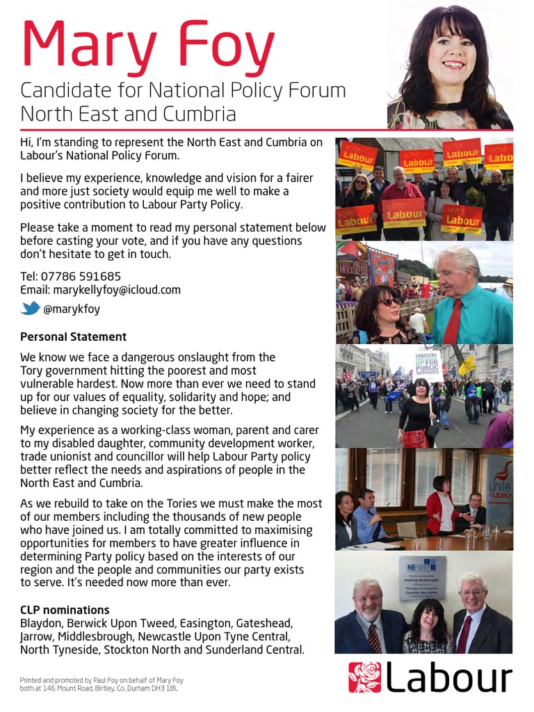 Mary Foy NPF | PDF | Labour Party (Uk) | Conservative Party (Uk)