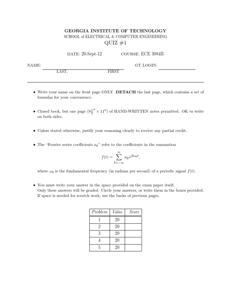 3084b F12quiz1 PDF | PDF | Parameter (Computer Programming) | Applied Mathematics