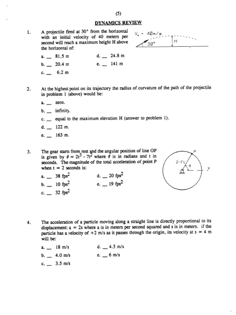 Dynamics | PDF | Velocity | Acceleration