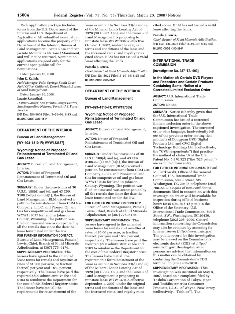 Notice: Investigation: DVD Players and Recorders and Products Corrected ...