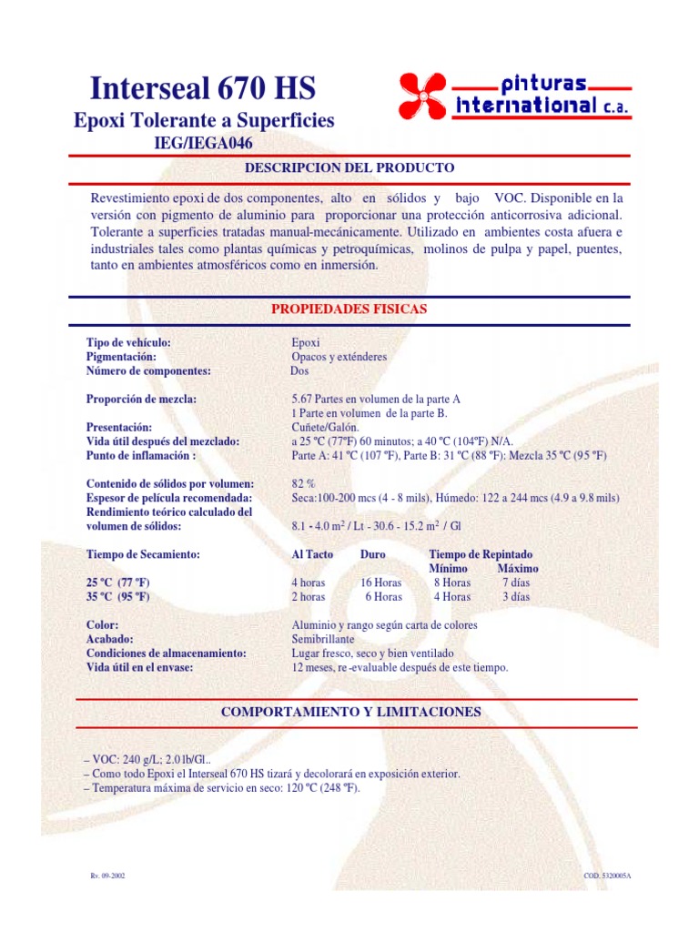 Interseal 670 HS | PDF | Aluminio | Química