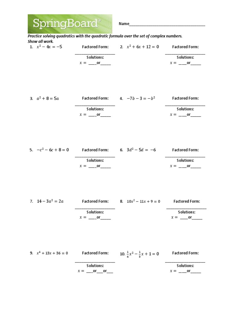 Solving Quadratics with Complex Numbers | PDF | Computers