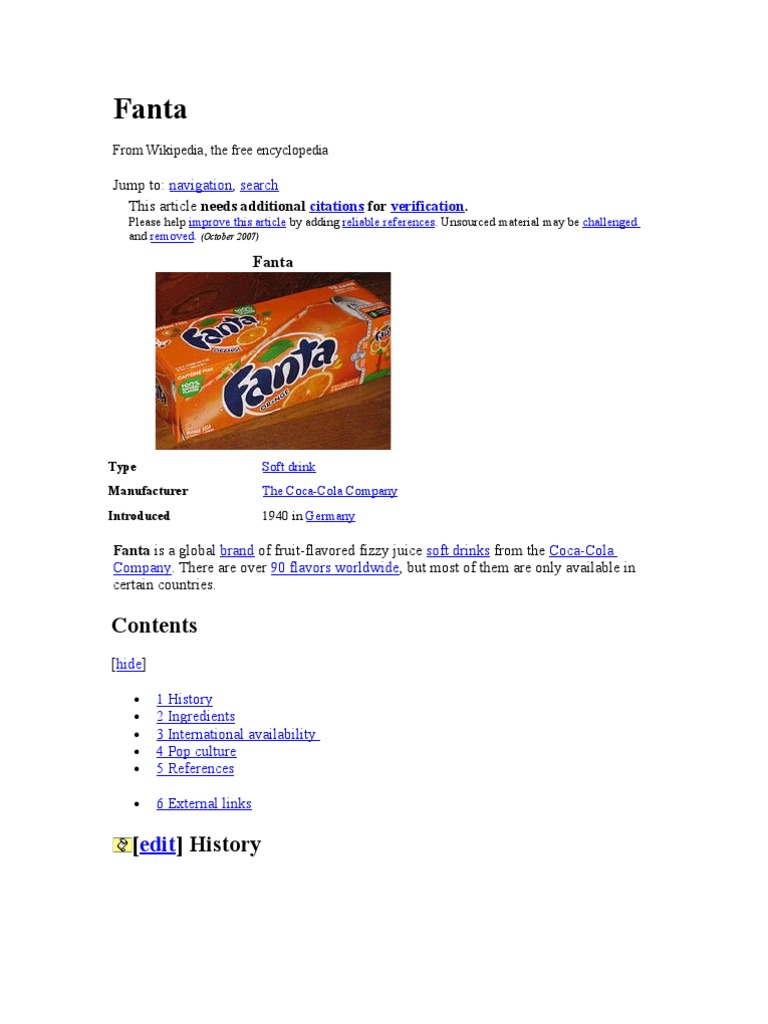 History of Fanta | Download Free PDF | Food And Drink | Food Industry