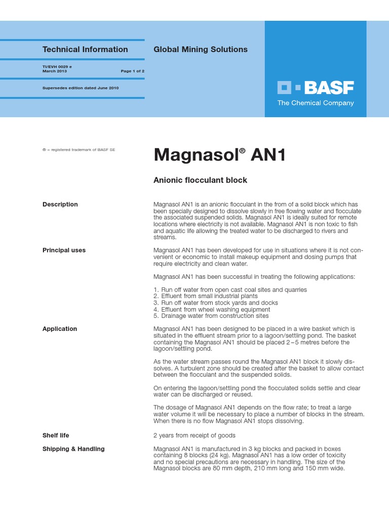 Magnasol An 1 | PDF | Water | Toxicity