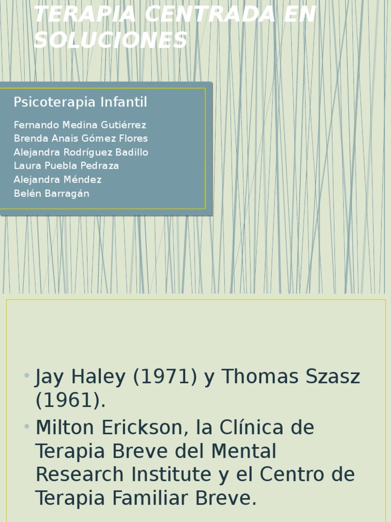 Psicoterapia Centrada en Soluciones | PDF | Percepción | Psicoterapia
