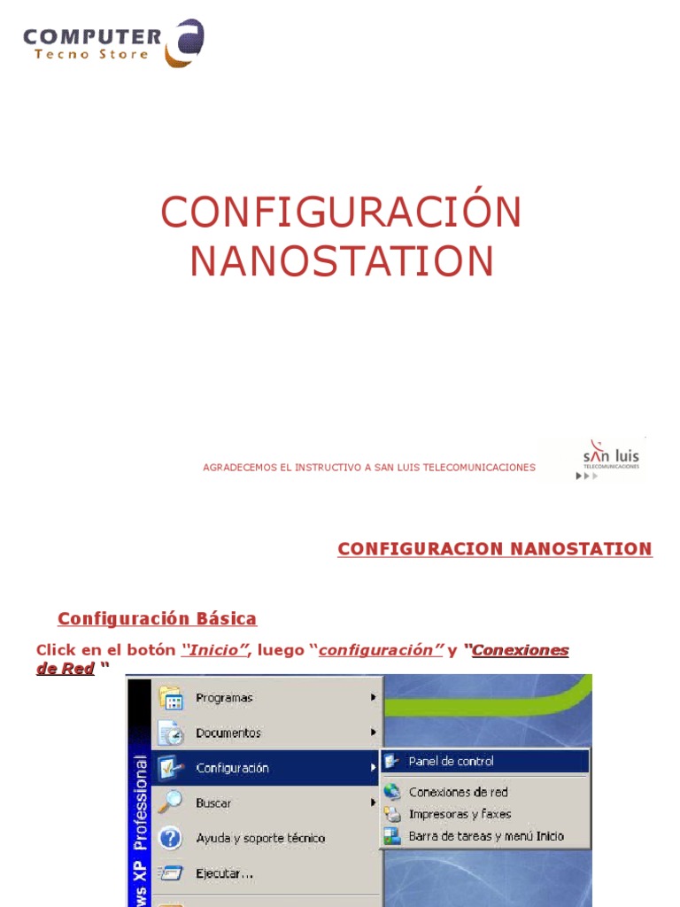 Con Figuración Nano Station | PDF | Dirección IP | Estándares de internet