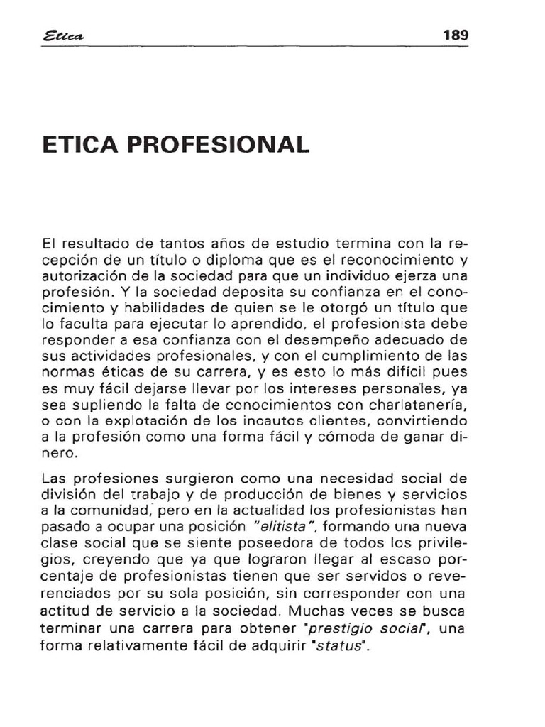 Etica Profesional | PDF | Ética profesional | Moralidad