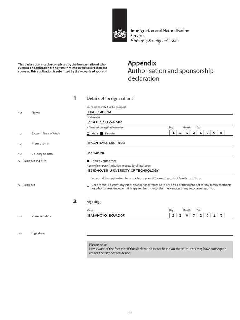 Sponsorship Declaration Form | PDF | Politics | Law